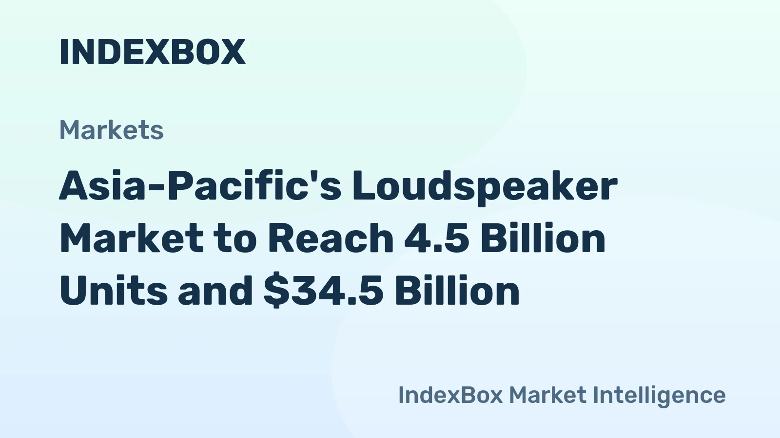 Asia-Pacific's Loudspeaker Market to Reach 4.5 Billion Units and $34.5 Billion