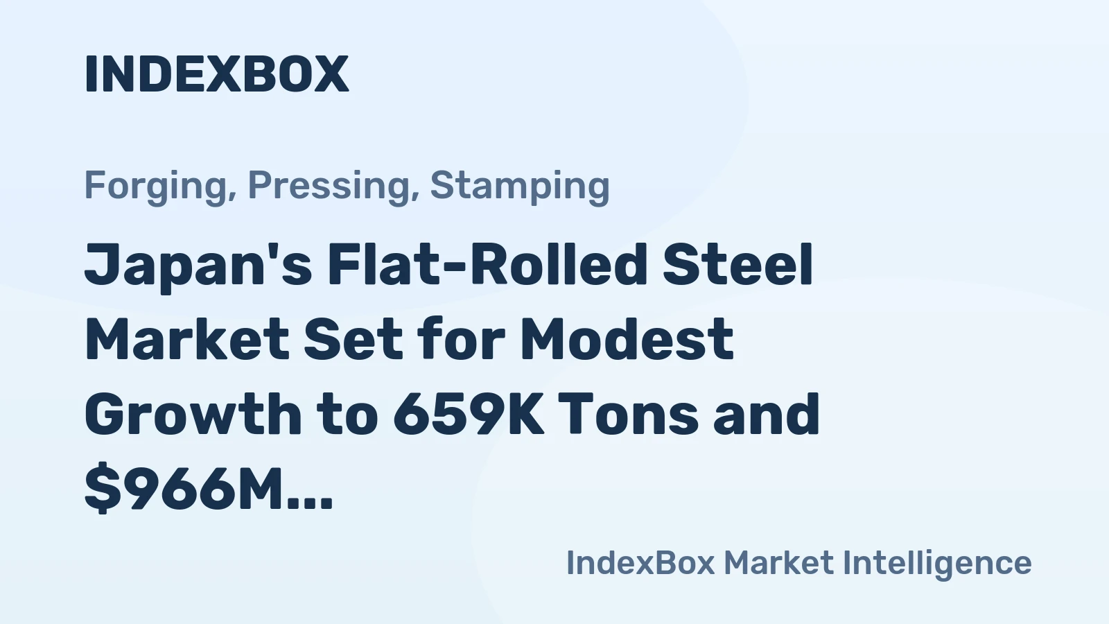 Japan's Flat-Rolled Steel Market Set for Modest Growth to 659K Tons and $966M by 2035