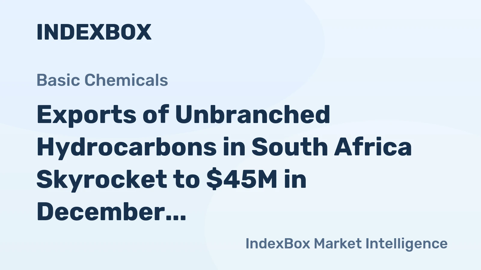 Exports of Unbranched Hydrocarbons in South Africa Skyrocket to $45M in December 2023