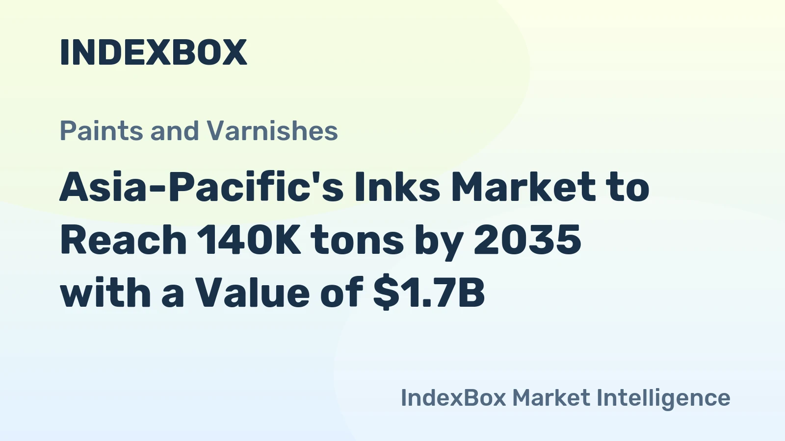 Asia-Pacific's Inks Market to Reach 140K tons by 2035 with a Value of $1.7B