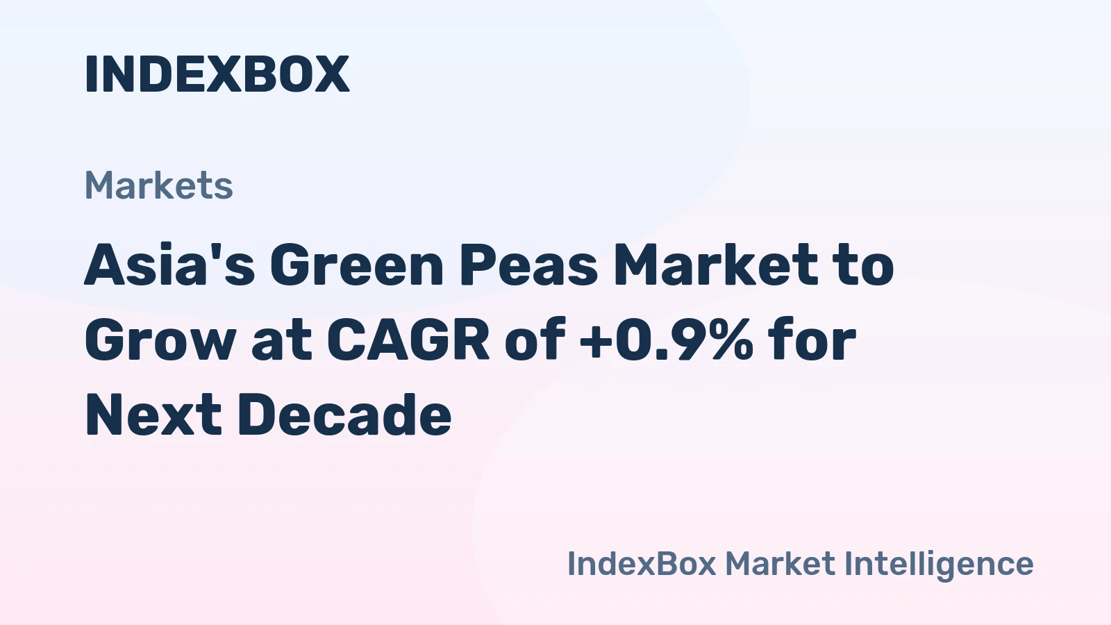 Asia's Green Peas Market to Grow at CAGR of +0.9% for Next Decade