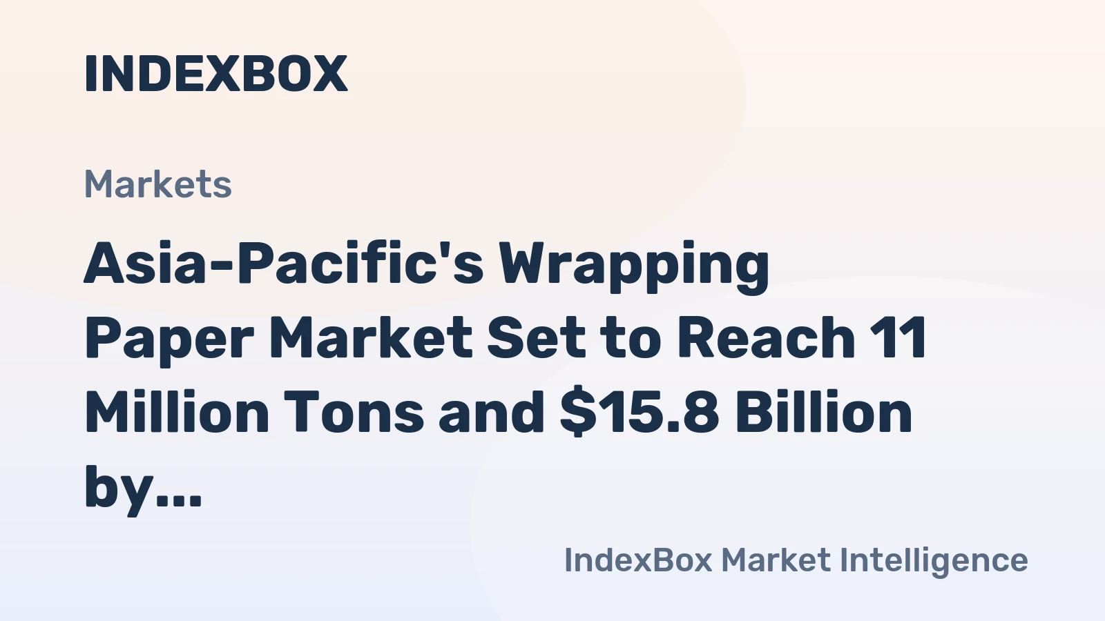 Asia-Pacific's Wrapping Paper Market Set to Reach 11 Million Tons and $15.8 Billion by 2035