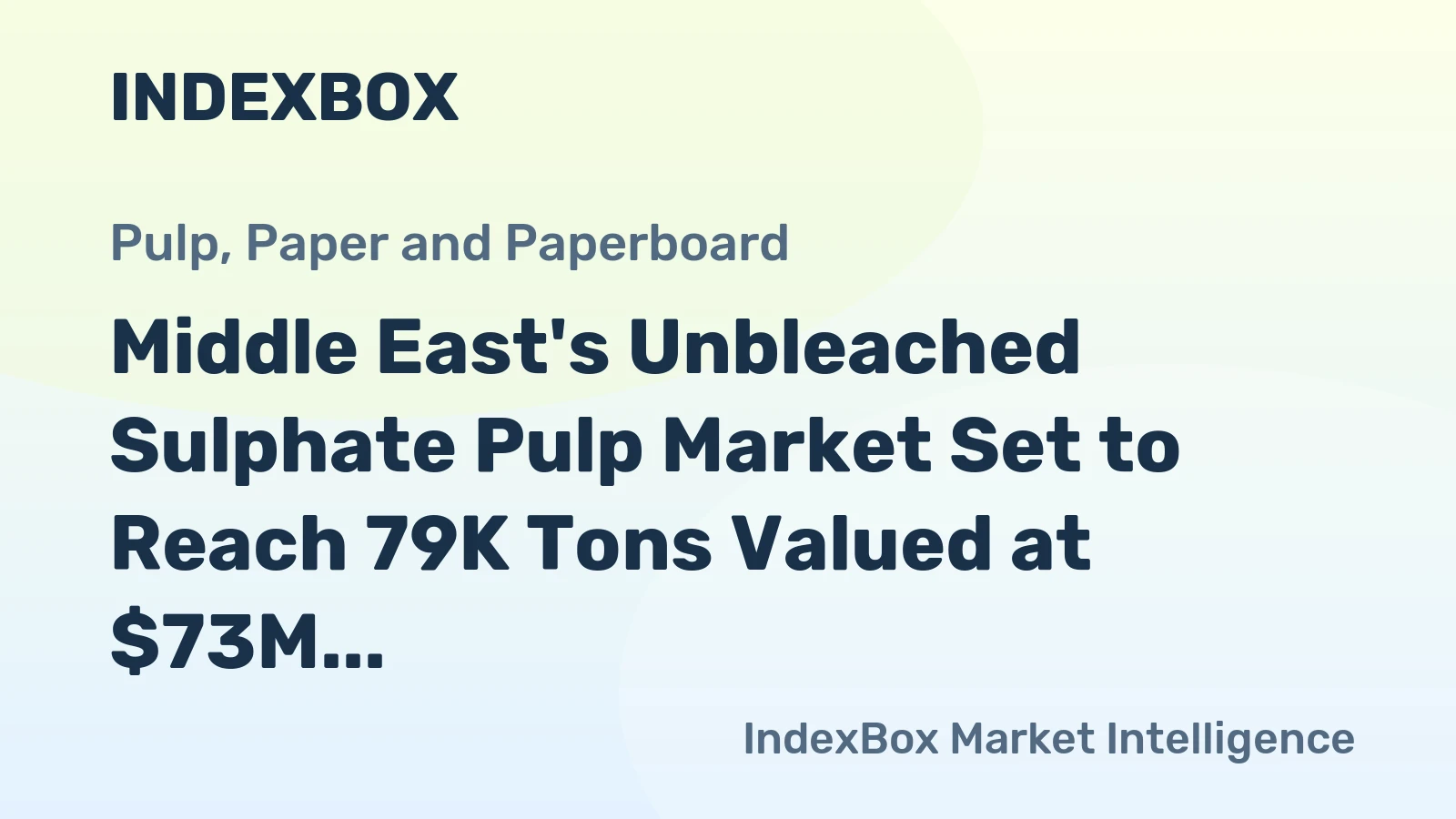 Middle East's Unbleached Sulphate Pulp Market Set to Reach 79K Tons Valued at $73M by 2035