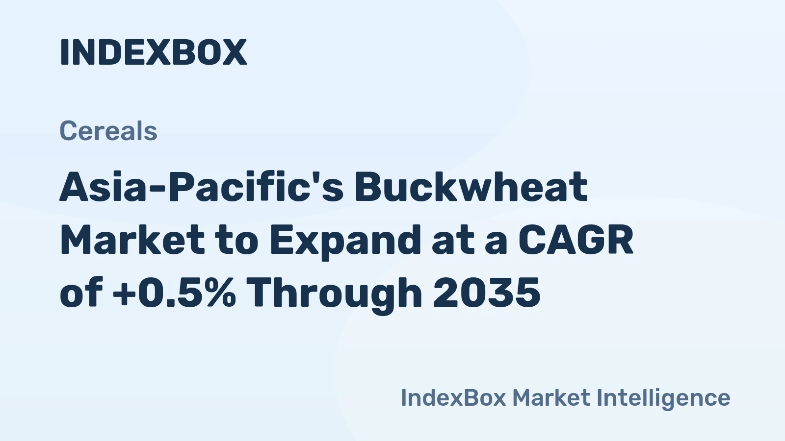 Asia-Pacific's Buckwheat Market to Expand at a CAGR of +0.5% Through 2035