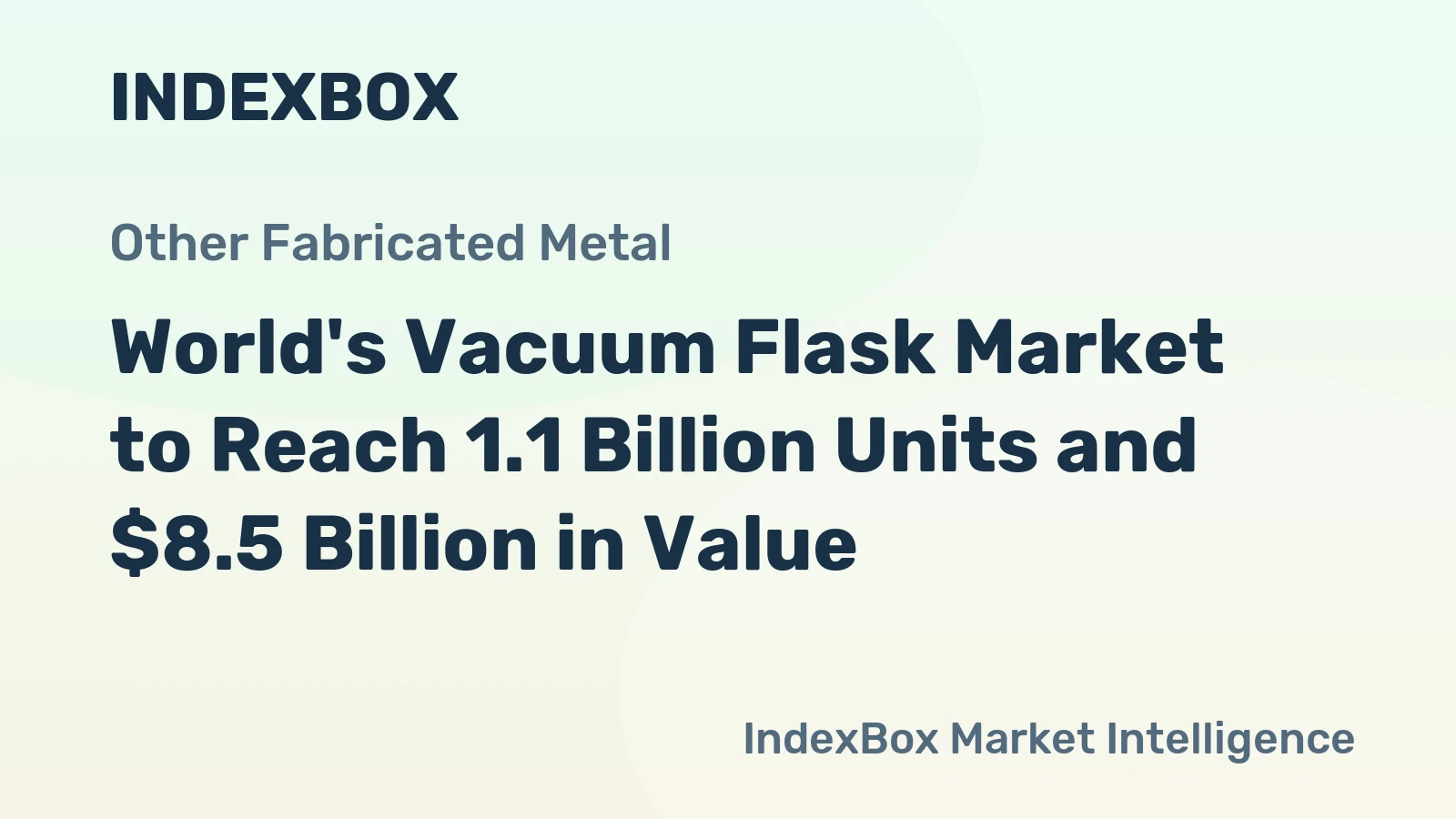 World's Vacuum Flask Market to Reach 1.1 Billion Units and $8.5 Billion in Value