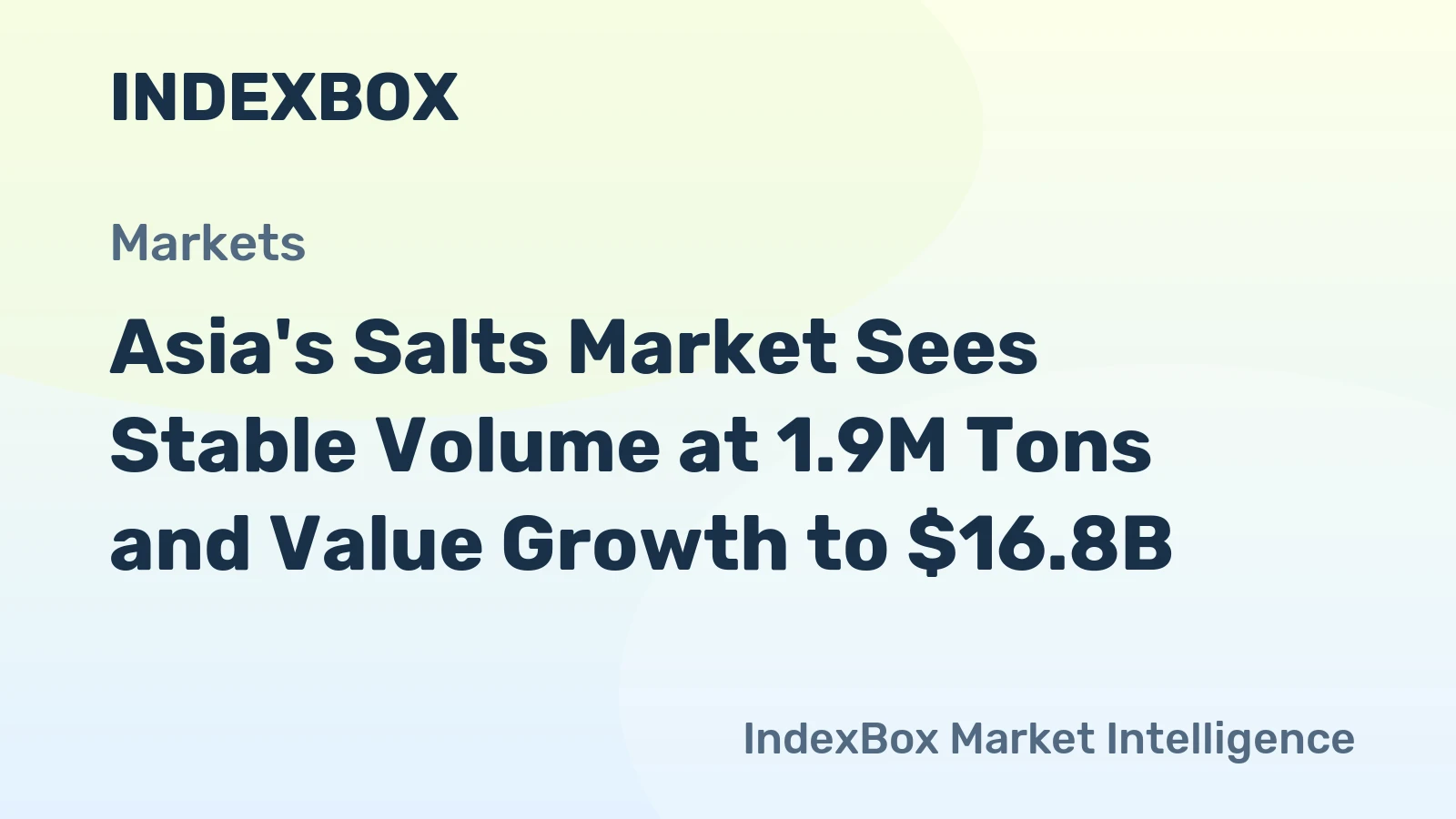 Asia's Salts Market Sees Stable Volume at 1.9M Tons and Value Growth to $16.8B