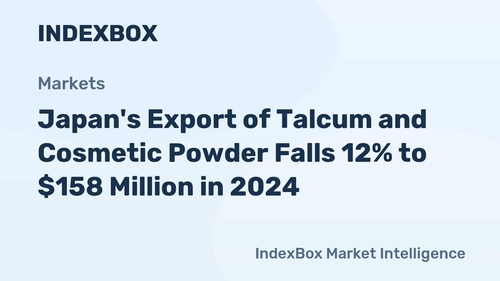 Japan's Export of Talcum and Cosmetic Powder Falls 12% to $158 Million in 2024