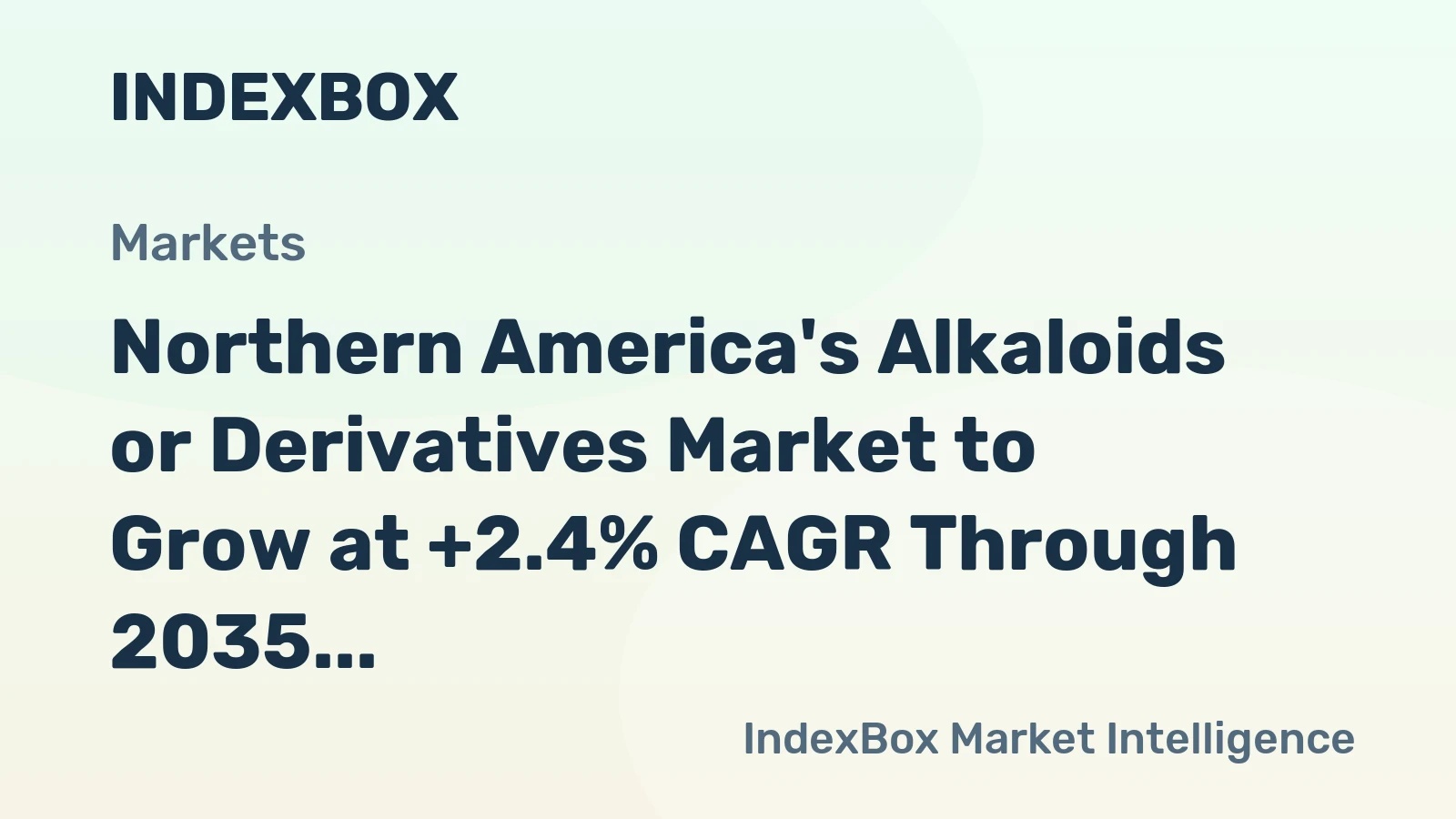 Northern America's Alkaloids or Derivatives Market to Grow at +2.4% CAGR Through 2035