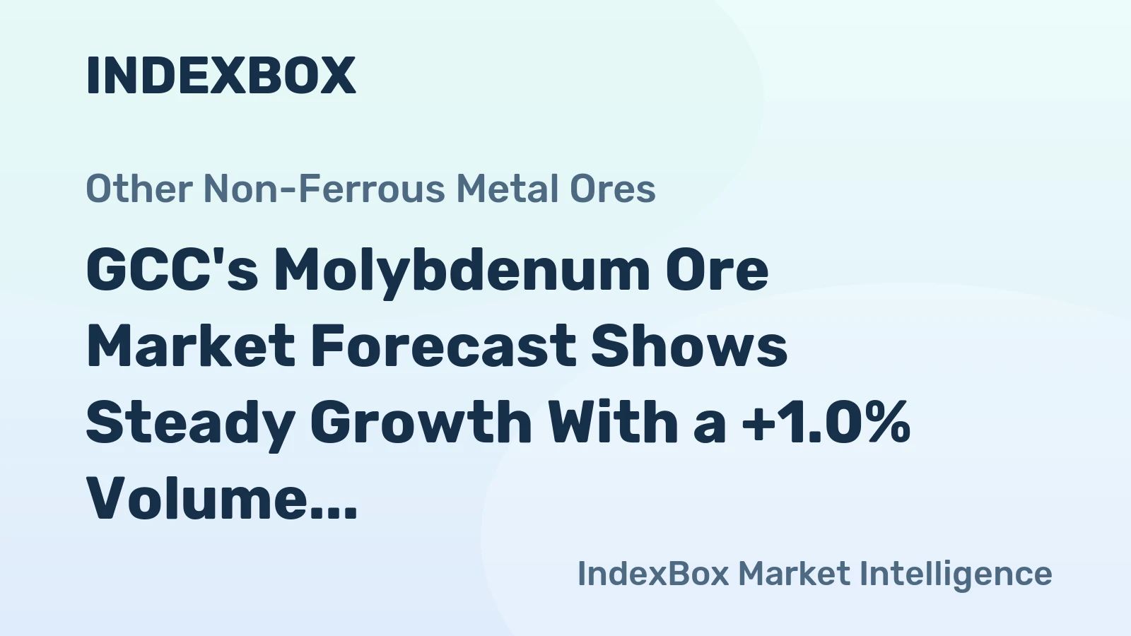 GCC's Molybdenum Ore Market Forecast Shows Steady Growth With a +1.0% Volume CAGR Through 2035