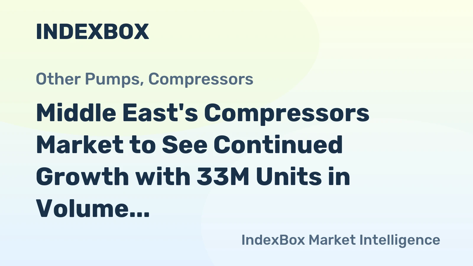 Middle East's Compressors Market to See Continued Growth with 33M Units in Volume and $2.6B in Value by 2035