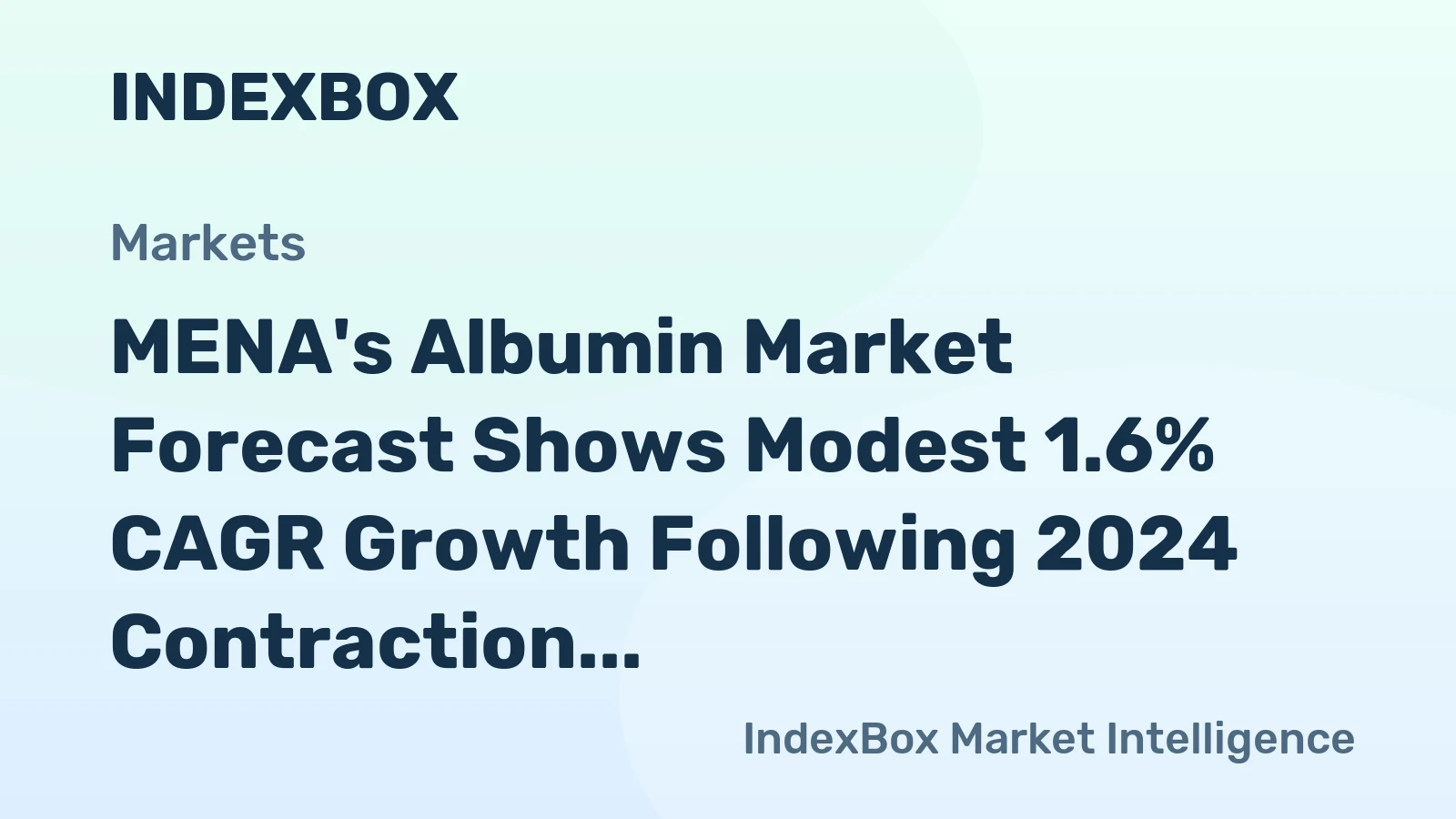 MENA's Albumin Market Forecast Shows Modest 1.6% CAGR Growth Following 2024 Contraction