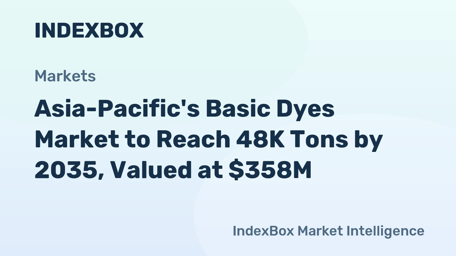 Asia-Pacific's Basic Dyes Market to Reach 48K Tons by 2035, Valued at $358M