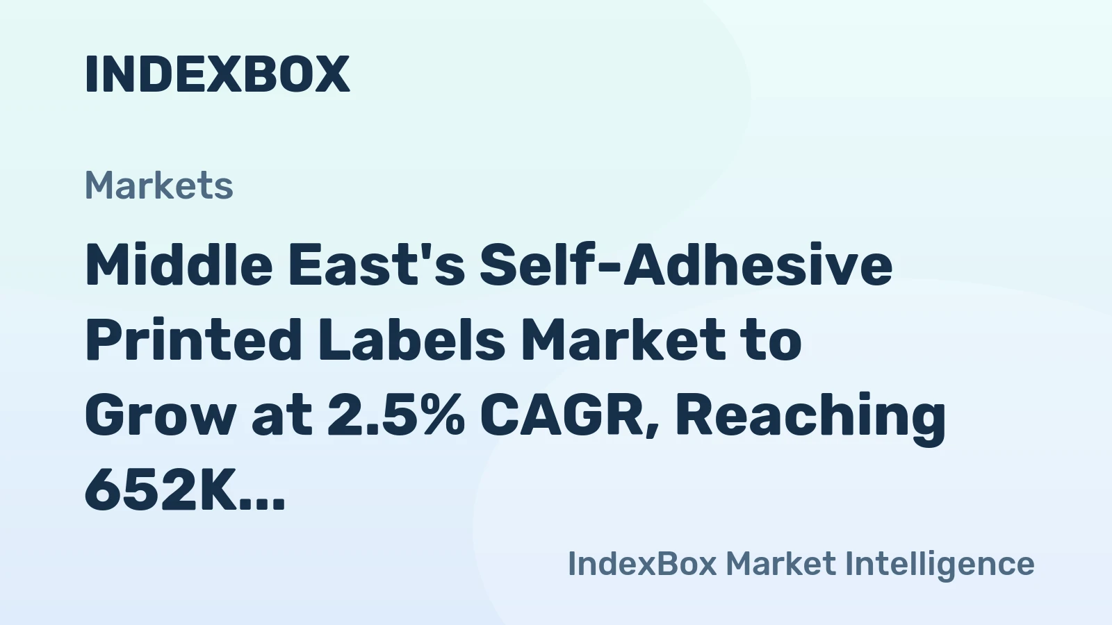 Middle East's Self-Adhesive Printed Labels Market to Grow at 2.5% CAGR, Reaching 652K Tons by 2035