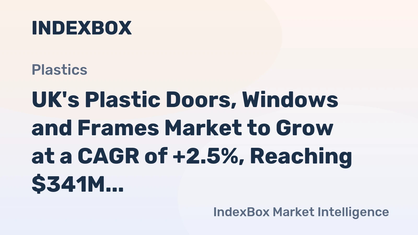 UK's Plastic Doors, Windows and Frames Market to Grow at a CAGR of +2.5%, Reaching $341M by 2035