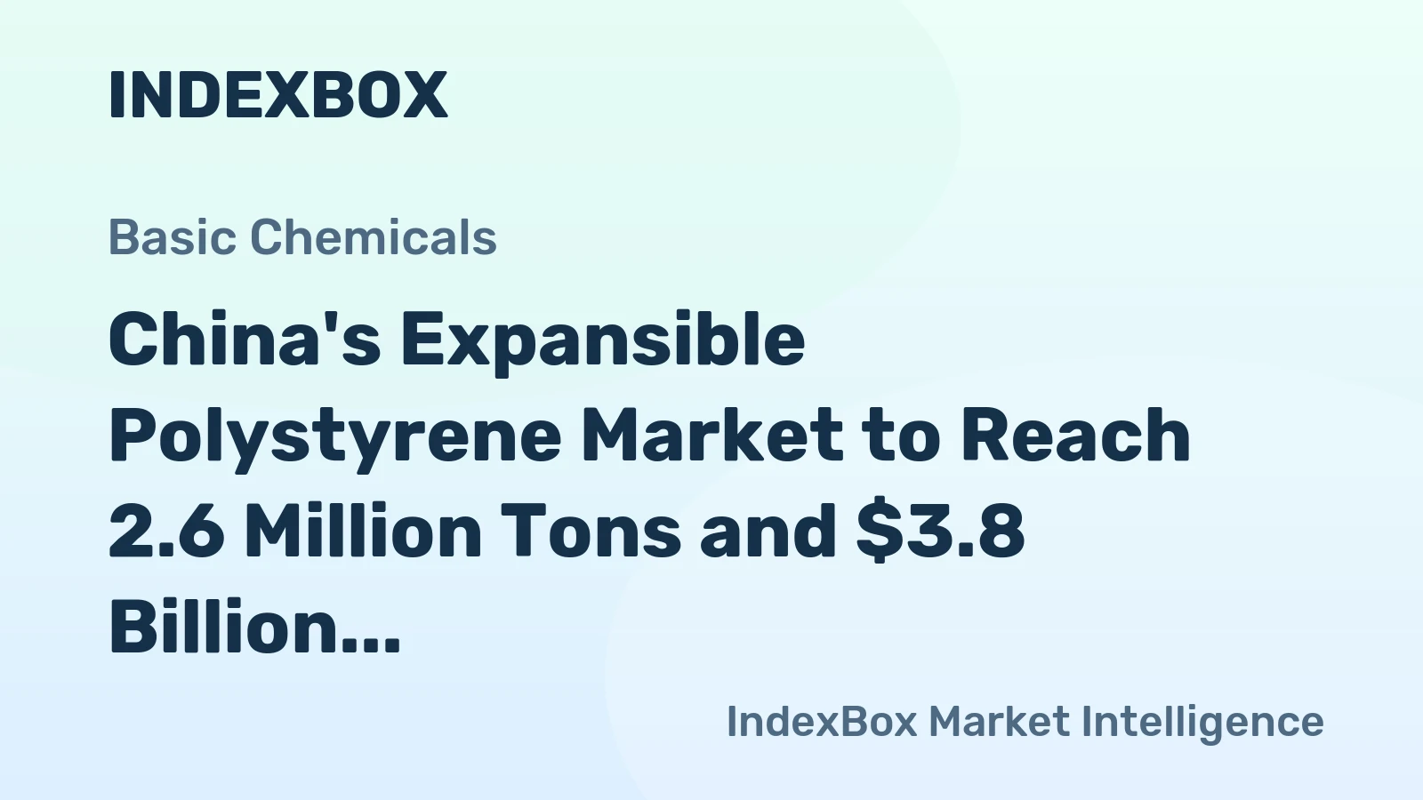China's Expansible Polystyrene Market to Reach 2.6 Million Tons and $3.8 Billion by 2035