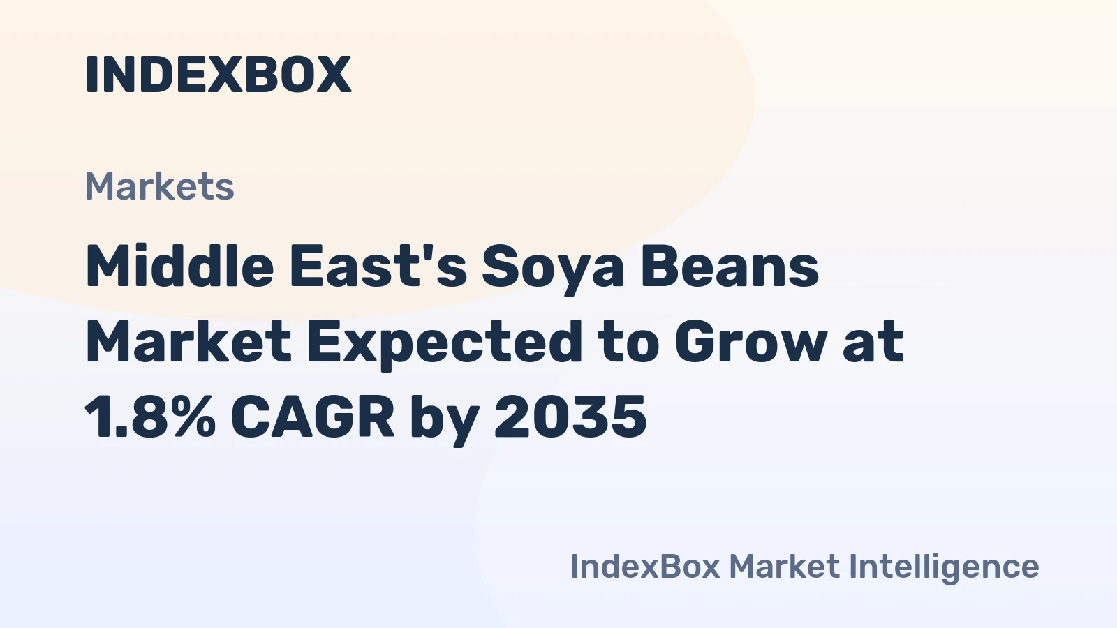 Middle East's Soya Beans Market Expected to Grow at 1.8% CAGR by 2035