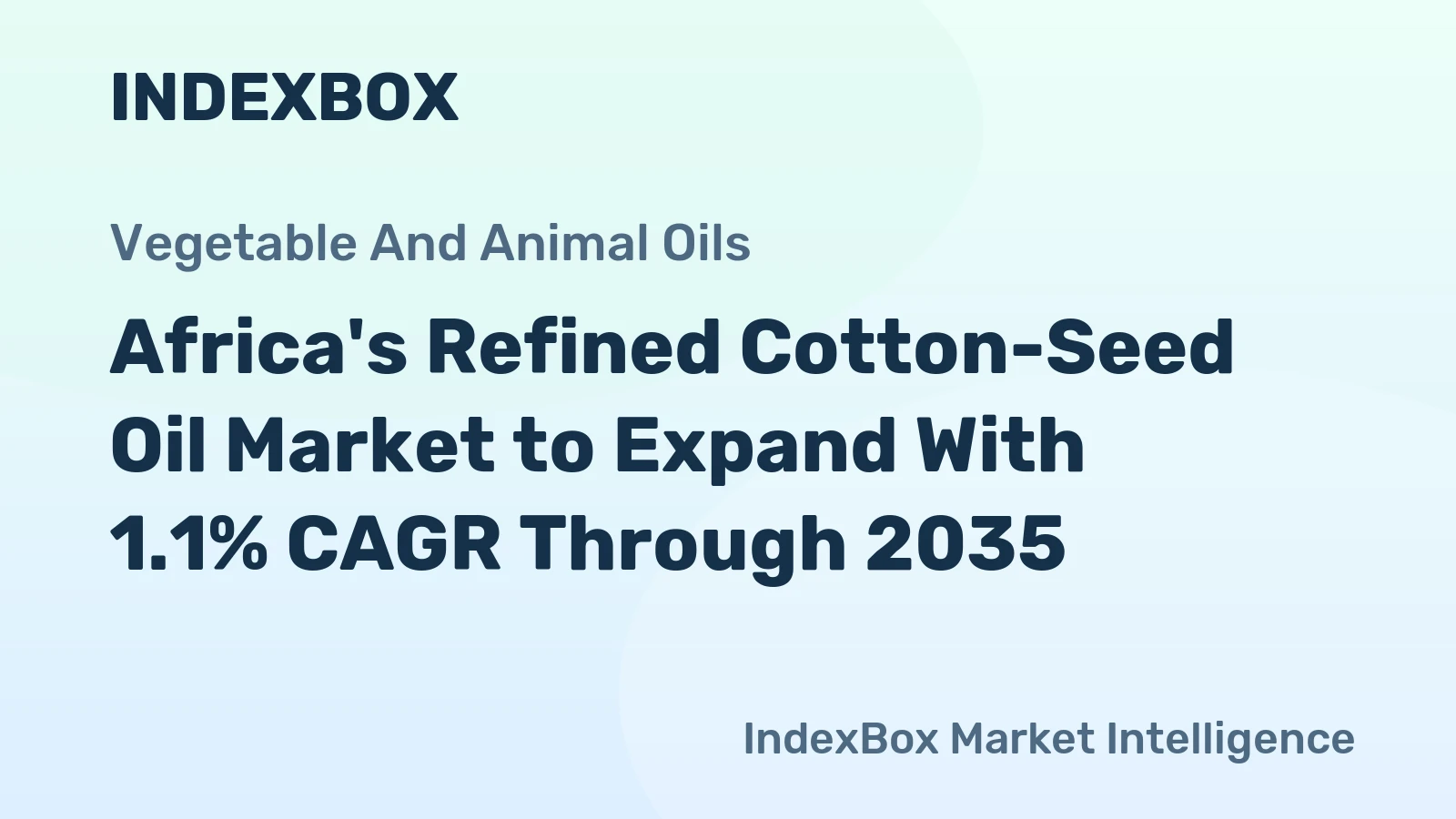 Africa's Refined Cotton-Seed Oil Market to Expand With 1.1% CAGR Through 2035