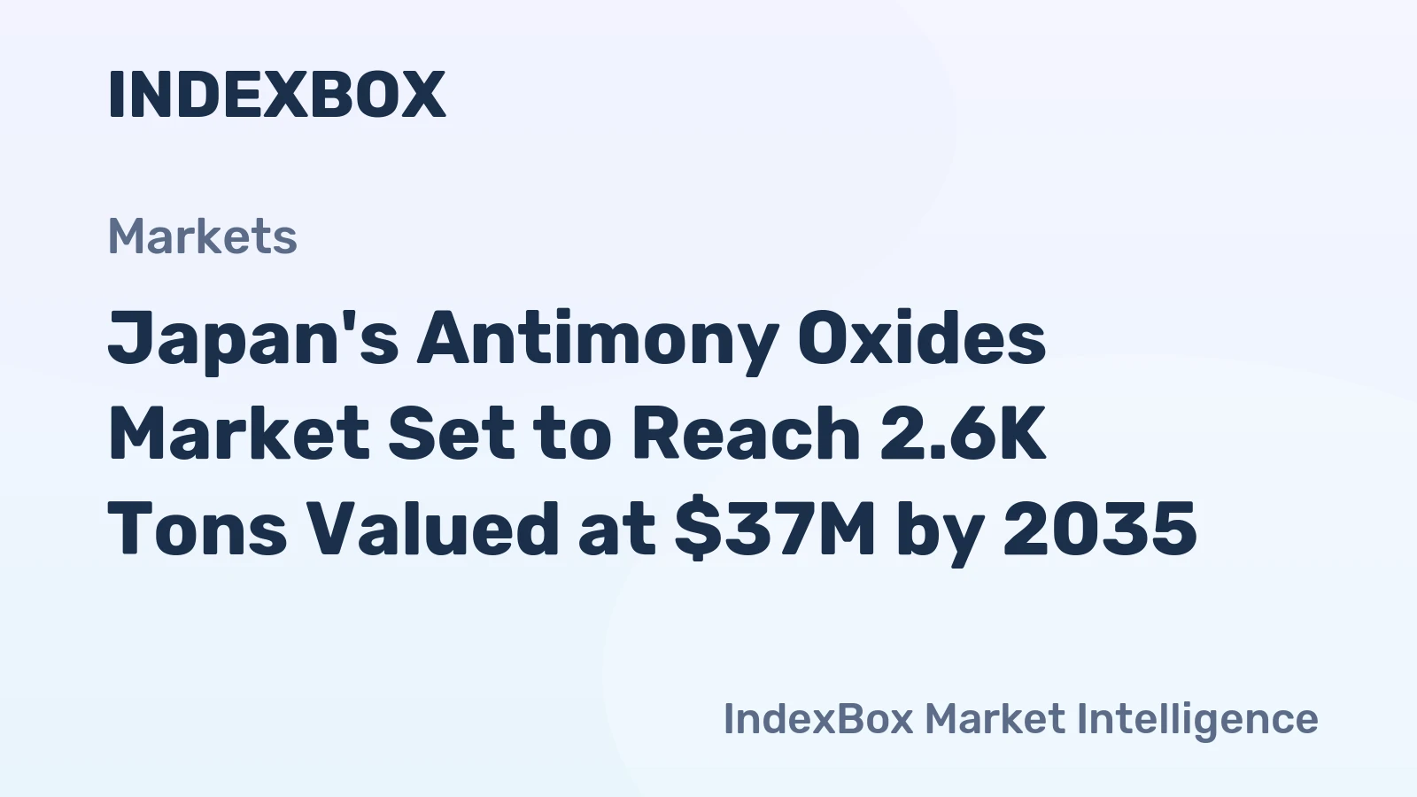 Japan's Antimony Oxides Market Set to Reach 2.6K Tons Valued at $37M by 2035