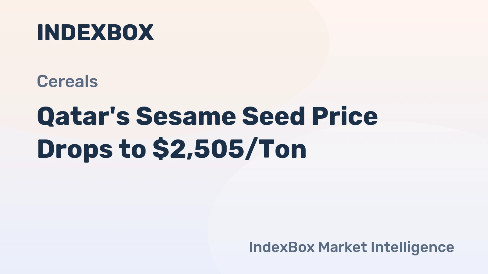 Qatar's Sesame Seed Price Drops to $2,505/Ton