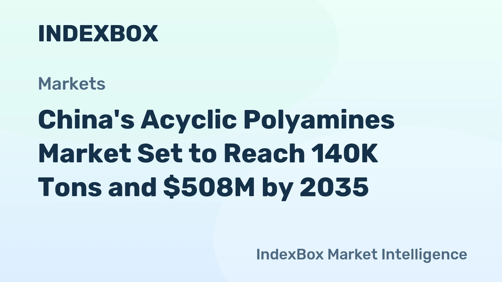 China's Acyclic Polyamines Market Set to Reach 140K Tons and $508M by 2035