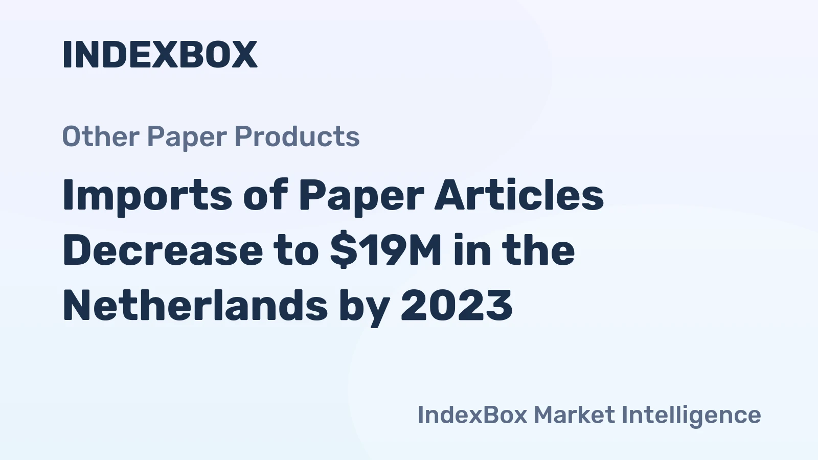 Imports of Paper Articles Decrease to $19M in the Netherlands by 2023