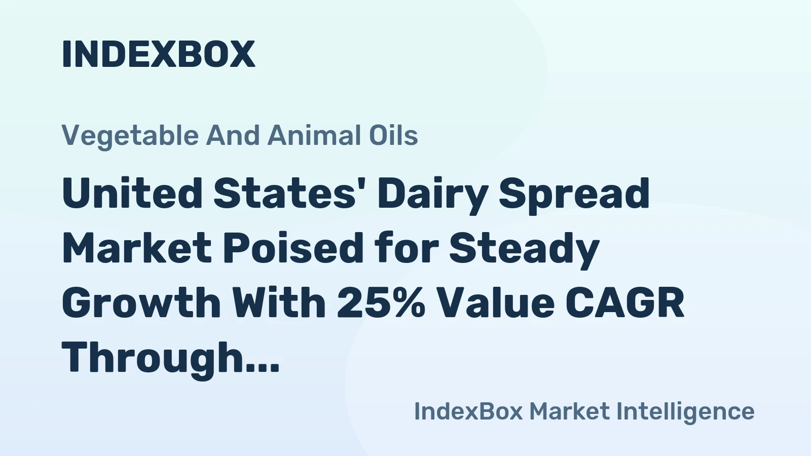 United States' Dairy Spread Market Poised for Steady Growth With 25% Value CAGR Through 2035