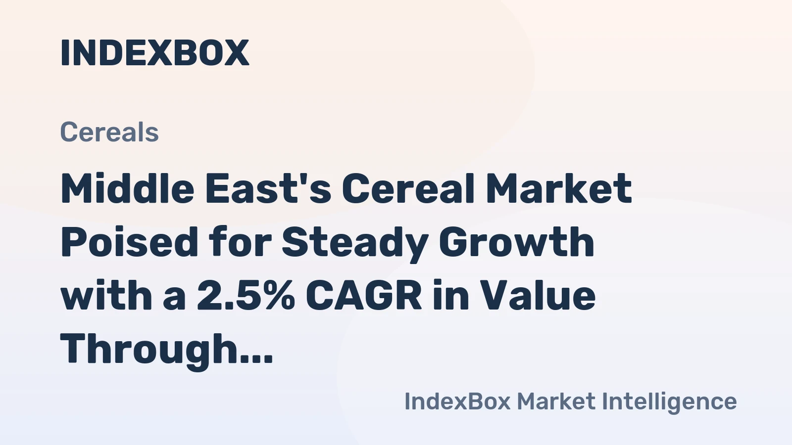 Middle East's Cereal Market Poised for Steady Growth with a 2.5% CAGR in Value Through 2035