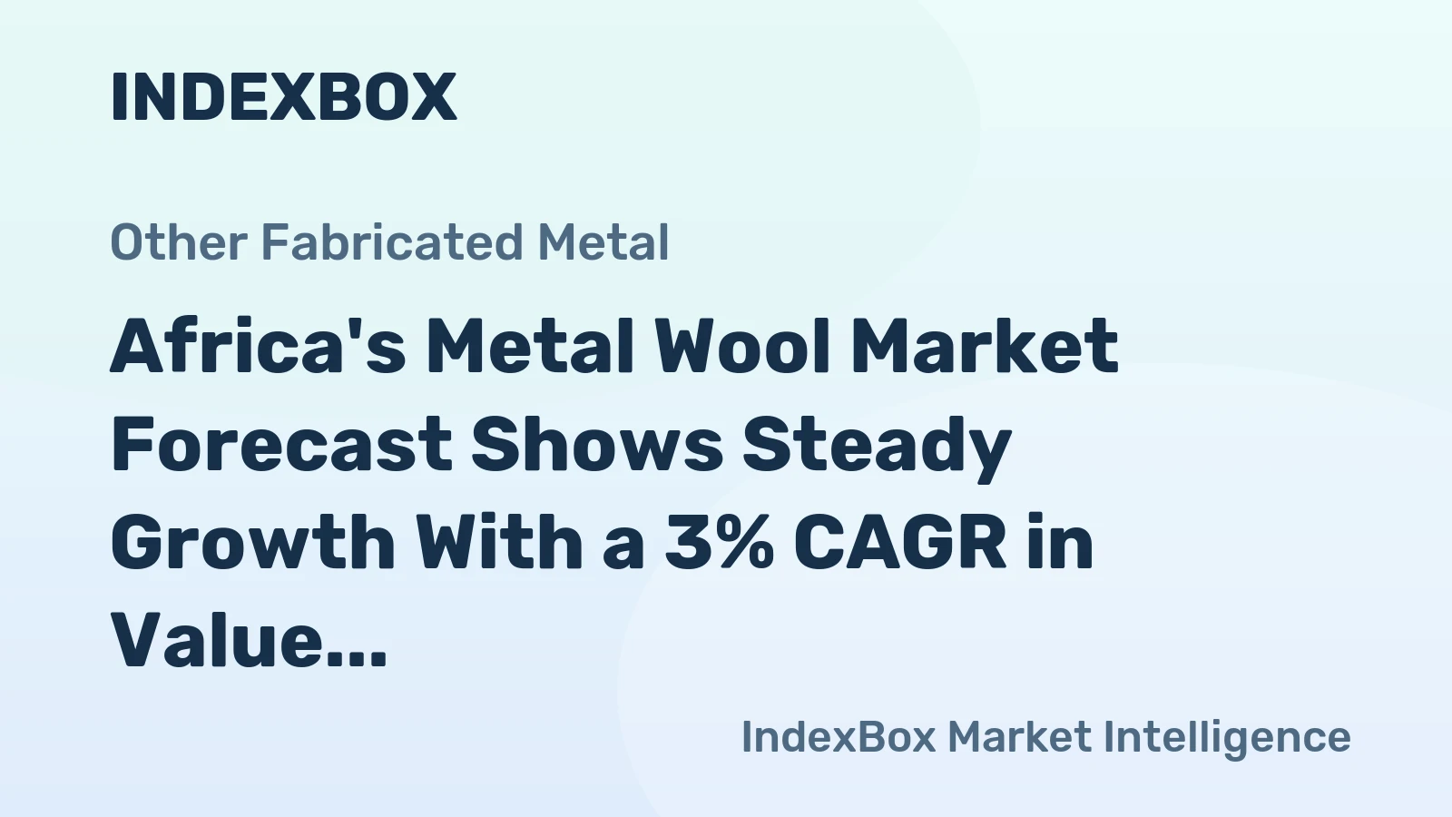 Africa's Metal Wool Market Forecast Shows Steady Growth With a 3% CAGR in Value