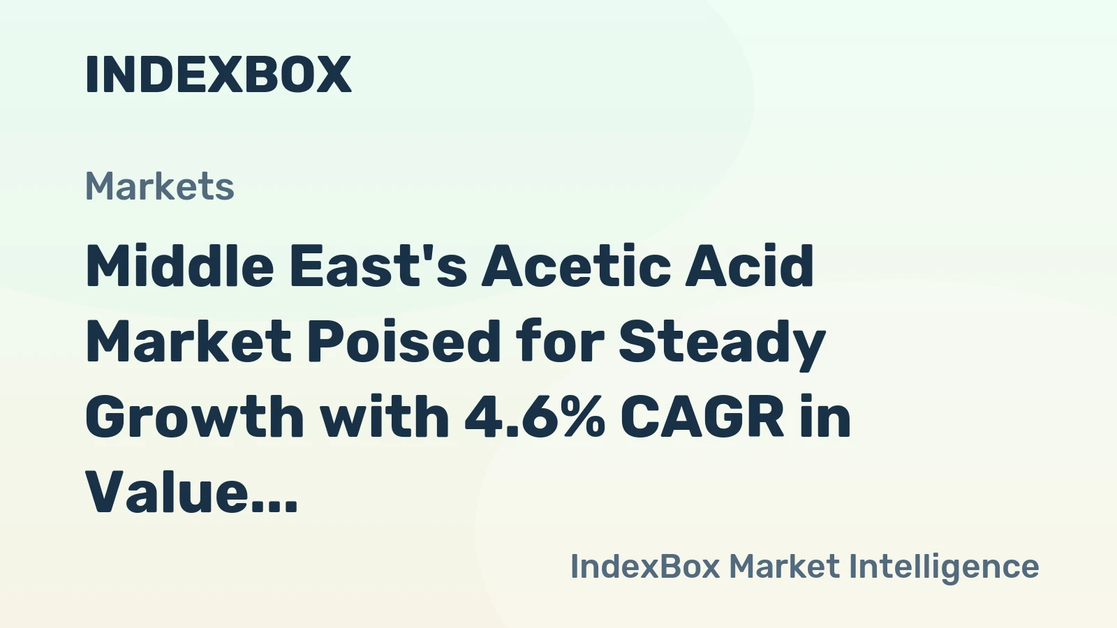Middle East's Acetic Acid Market Poised for Steady Growth with 4.6% CAGR in Value