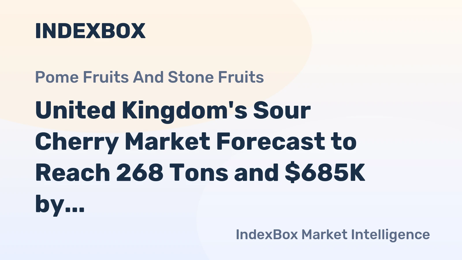 United Kingdom's Sour Cherry Market Forecast to Reach 268 Tons and $685K by 2035