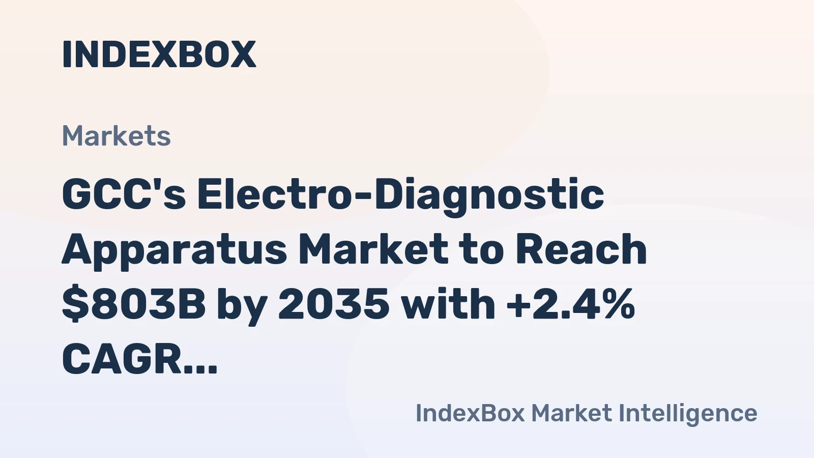 GCC's Electro-Diagnostic Apparatus Market to Reach $803B by 2035 with +2.4% CAGR