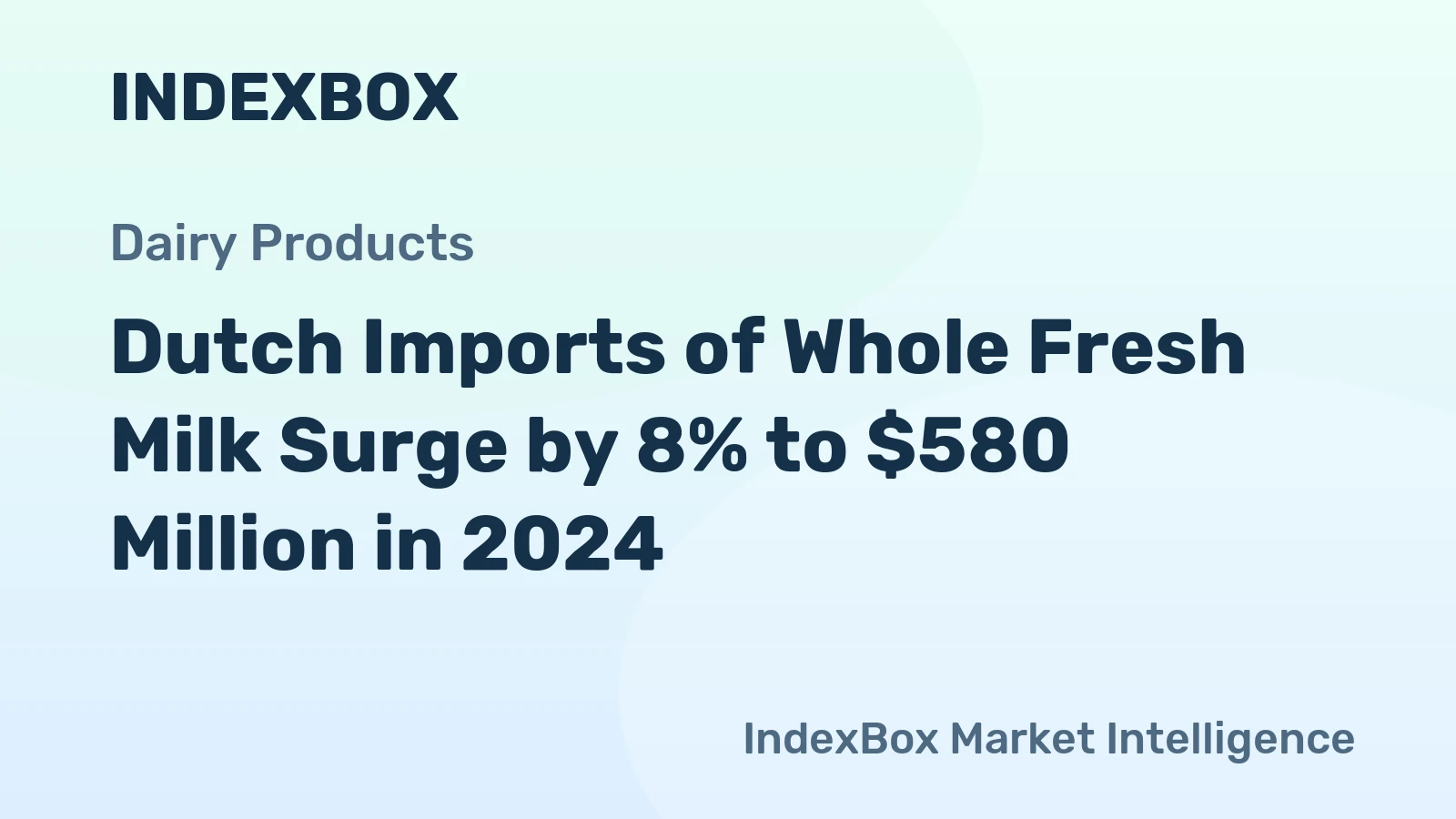 Dutch Imports of Whole Fresh Milk Surge by 8% to $580 Million in 2024