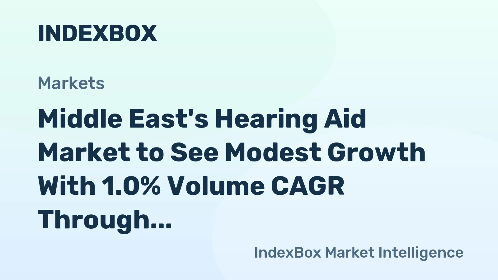 Middle East's Hearing Aid Market to See Modest Growth With 1.0% Volume CAGR Through 2035