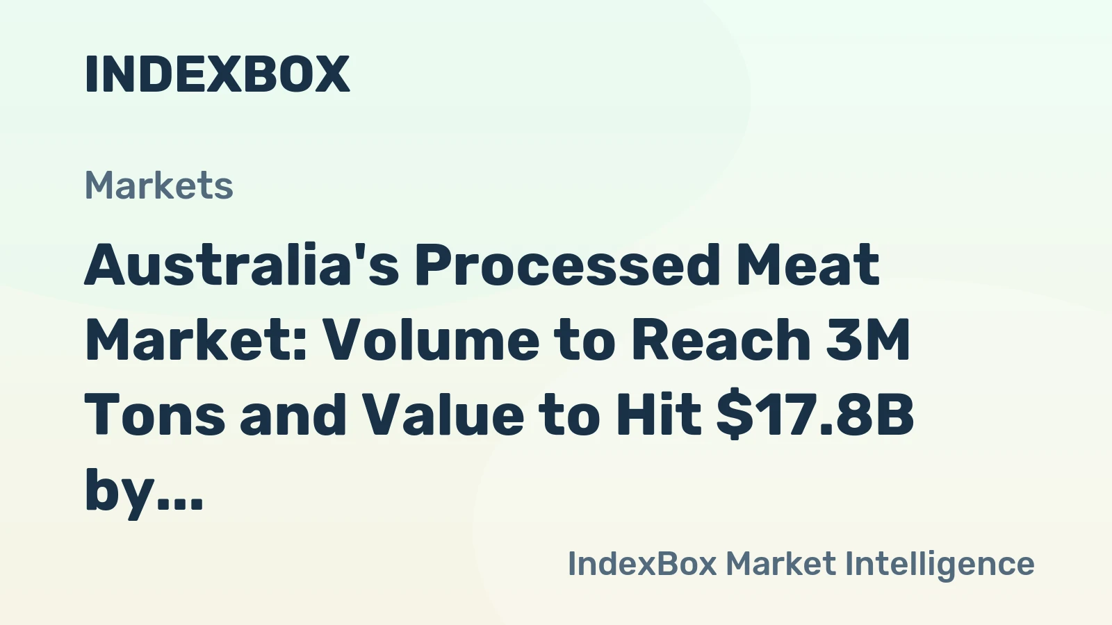 Australia's Processed Meat Market: Volume to Reach 3M Tons and Value to Hit $17.8B by 2035