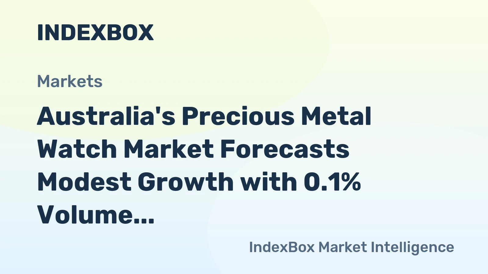 Australia's Precious Metal Watch Market Forecasts Modest Growth with 0.1% Volume CAGR to 2035