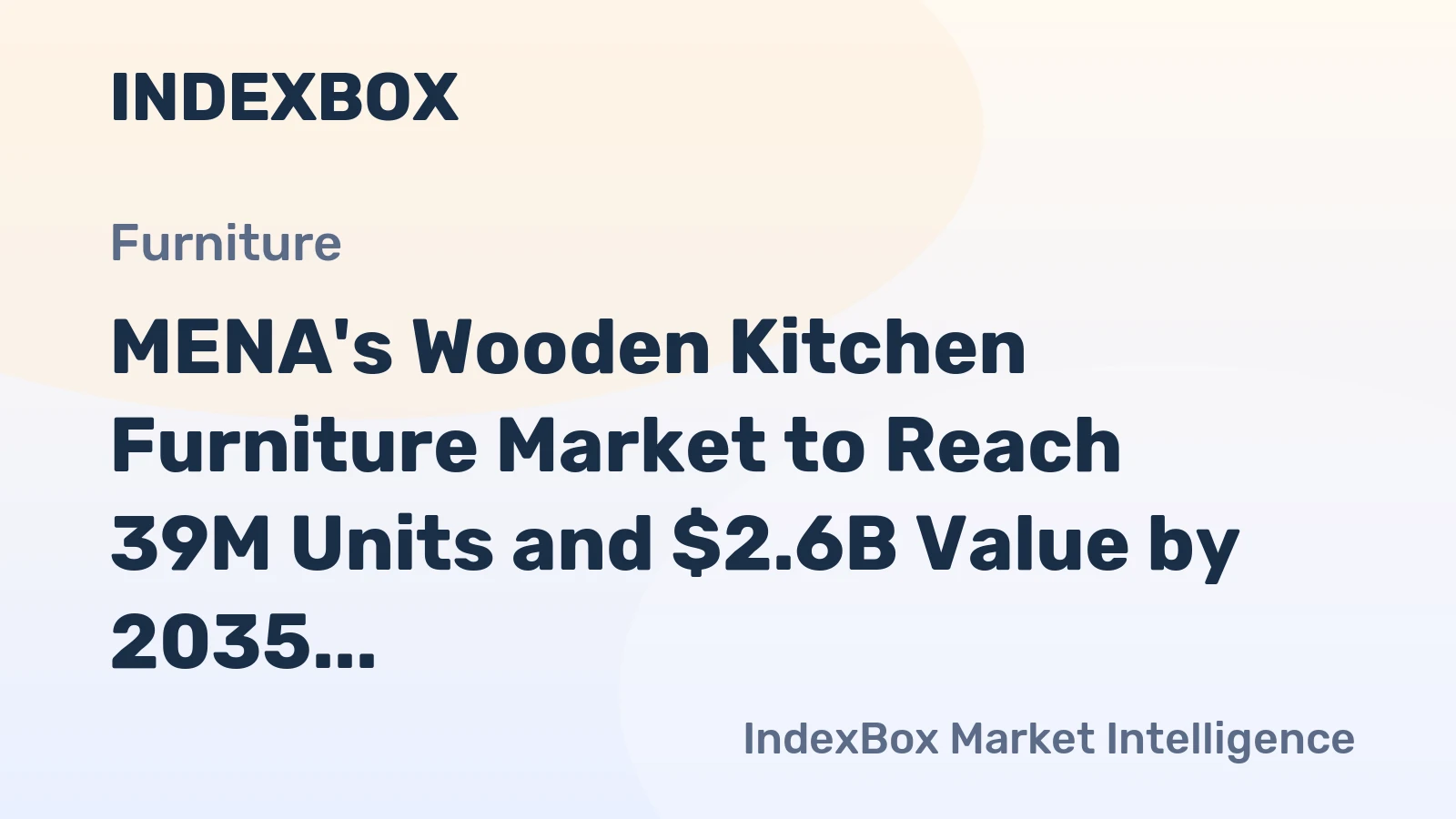 MENA's Wooden Kitchen Furniture Market to Reach 39M Units and $2.6B Value by 2035