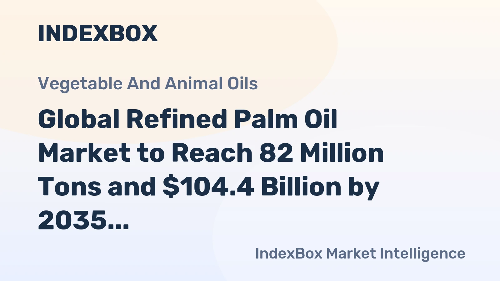 Global Refined Palm Oil Market to Reach 82 Million Tons and $104.4 Billion by 2035
