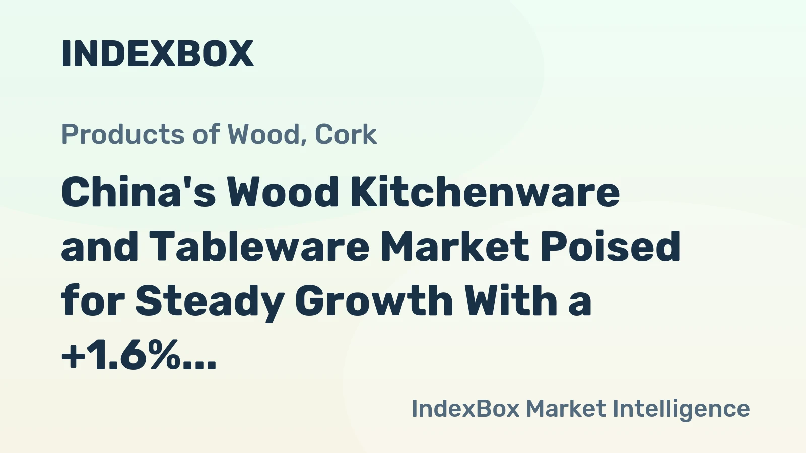 China's Wood Kitchenware and Tableware Market Poised for Steady Growth With a +1.6% CAGR Value Increase