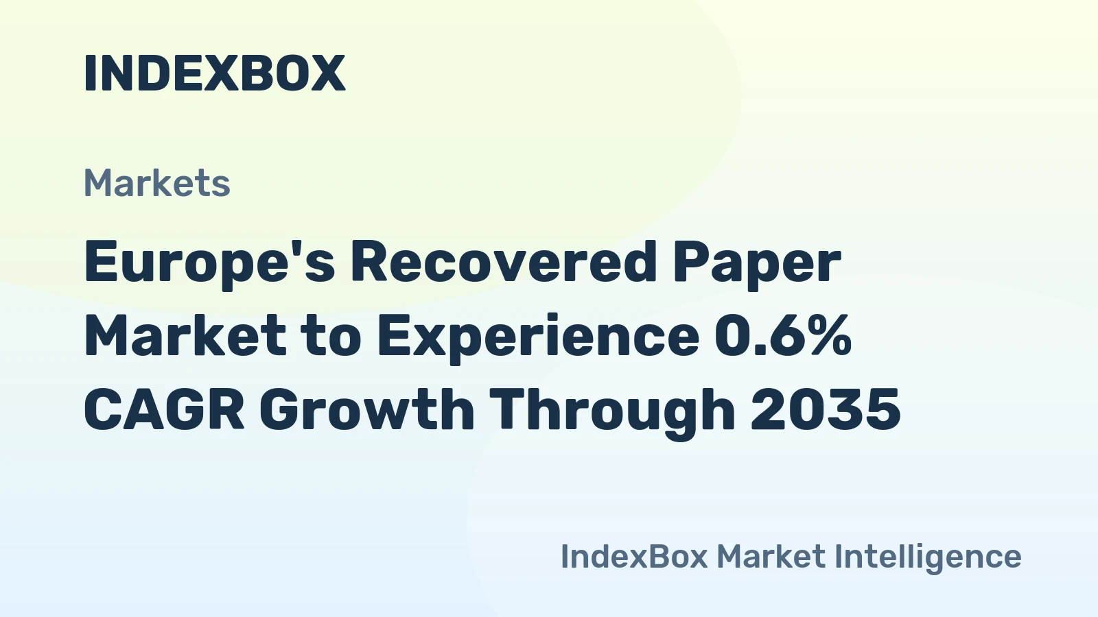 Europe's Recovered Paper Market to Experience 0.6% CAGR Growth Through 2035
