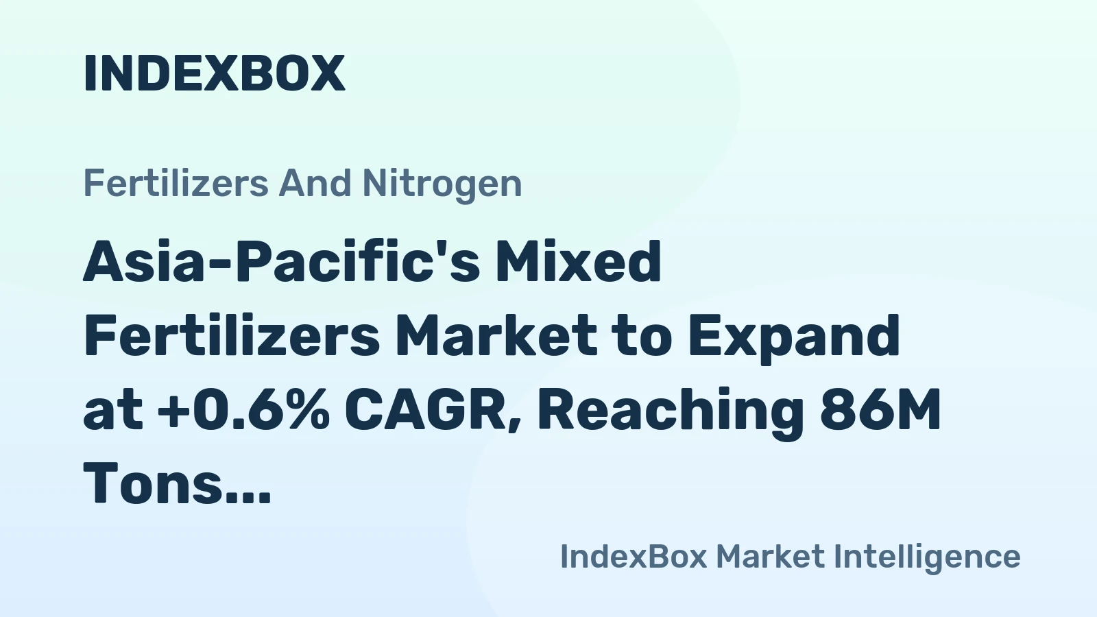 Asia-Pacific's Mixed Fertilizers Market to Expand at +0.6% CAGR, Reaching 86M Tons by 2035