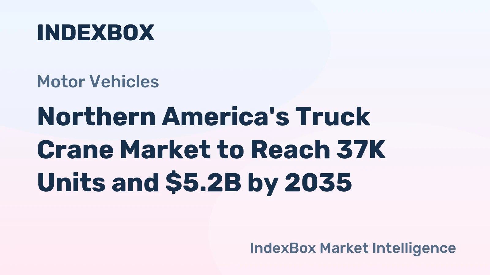 Northern America's Truck Crane Market to Reach 37K Units and $5.2B by 2035