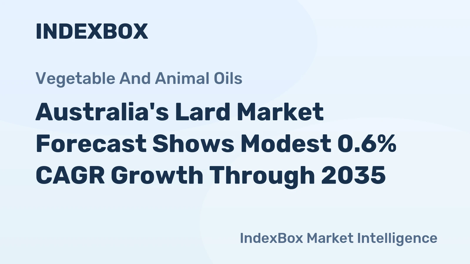 Australia's Lard Market Forecast Shows Modest 0.6% CAGR Growth Through 2035