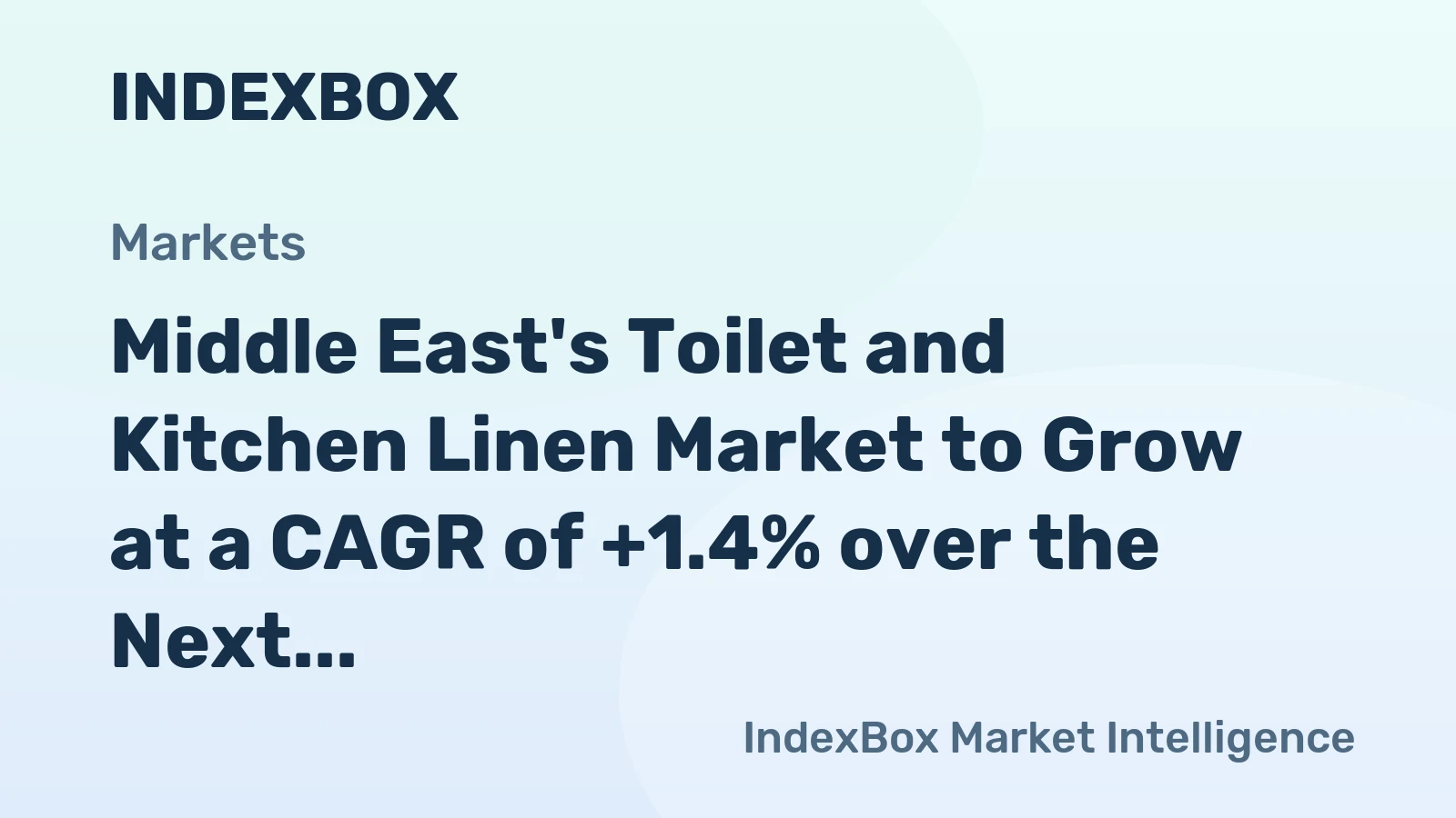 Middle East's Toilet and Kitchen Linen Market to Grow at a CAGR of +1.4% over the Next Decade