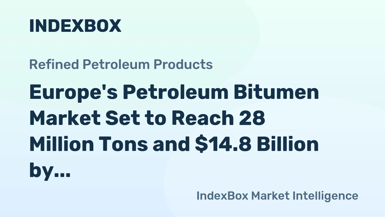 Europe's Petroleum Bitumen Market Set to Reach 28 Million Tons and $14.8 Billion by 2035