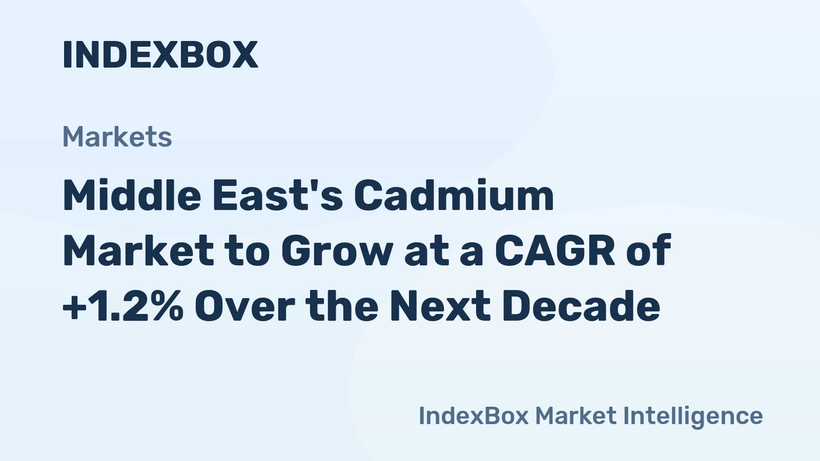 Middle East's Cadmium Market to Grow at a CAGR of +1.2% Over the Next Decade