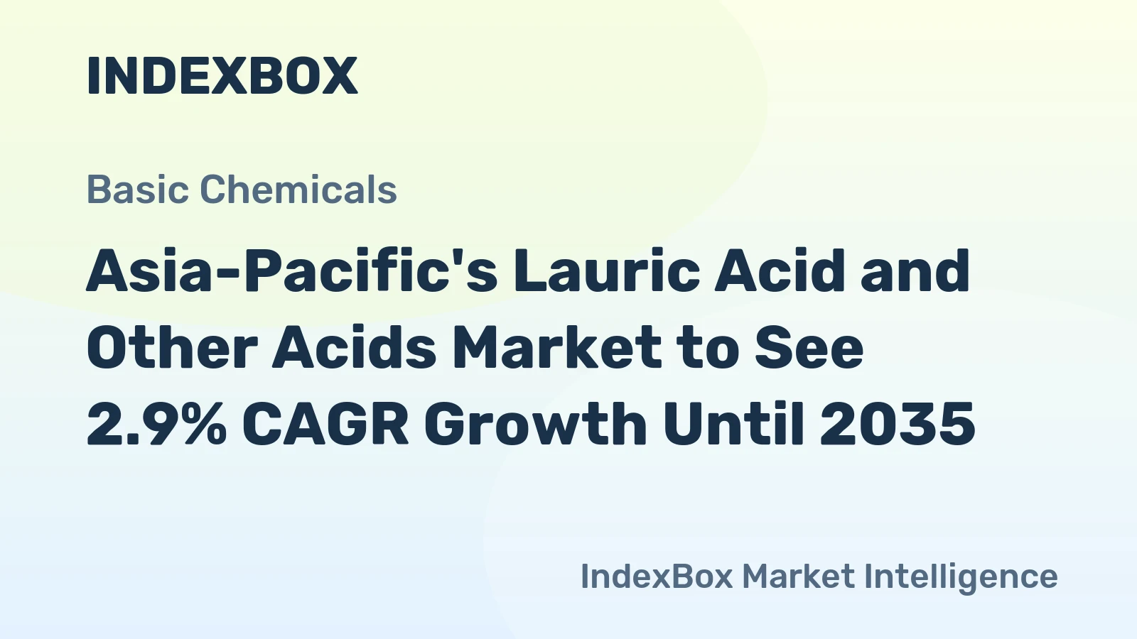 Asia-Pacific's Lauric Acid and Other Acids Market to See 2.9% CAGR Growth Until 2035