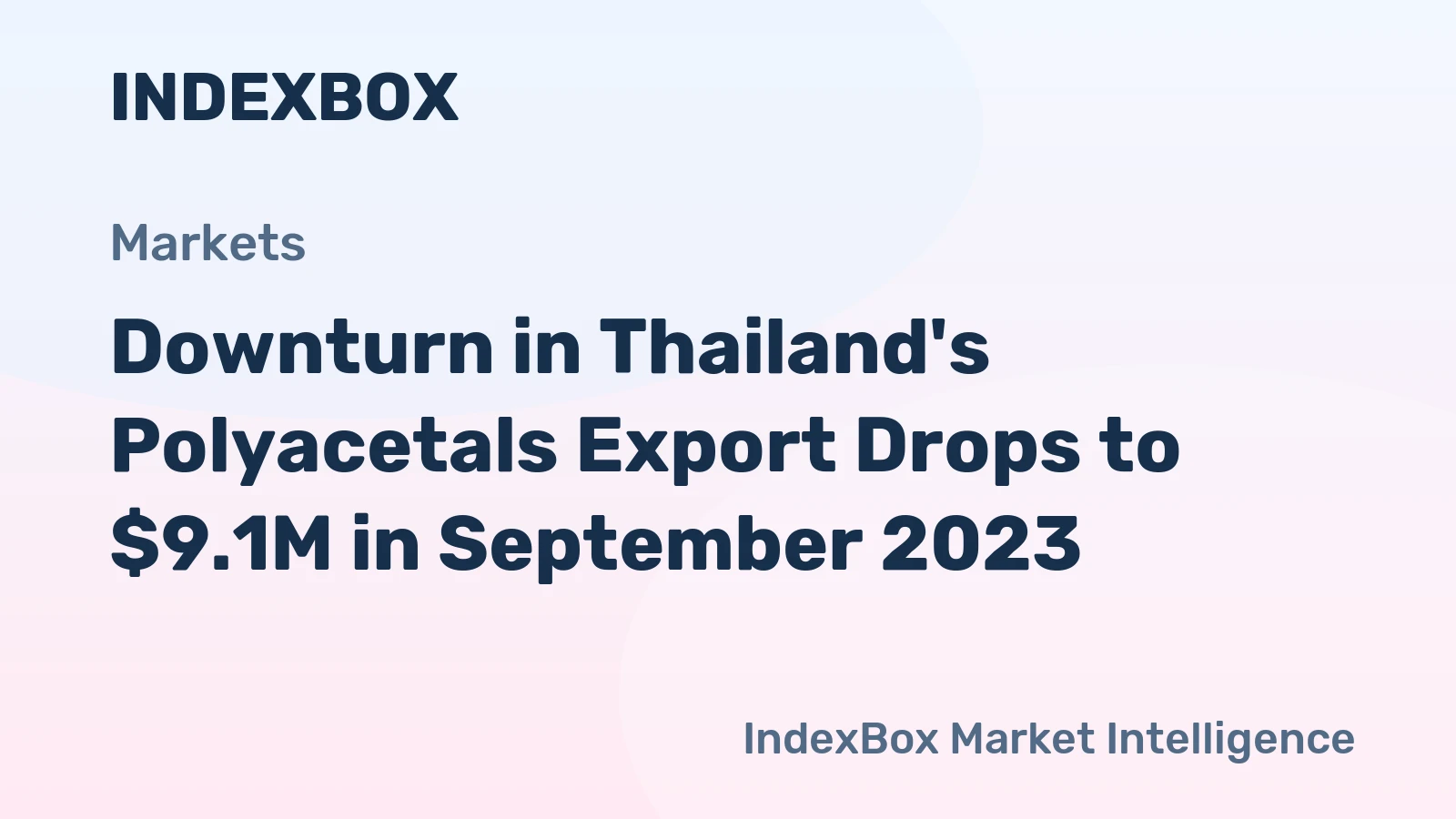 Downturn in Thailand's Polyacetals Export Drops to $9.1M in September 2023