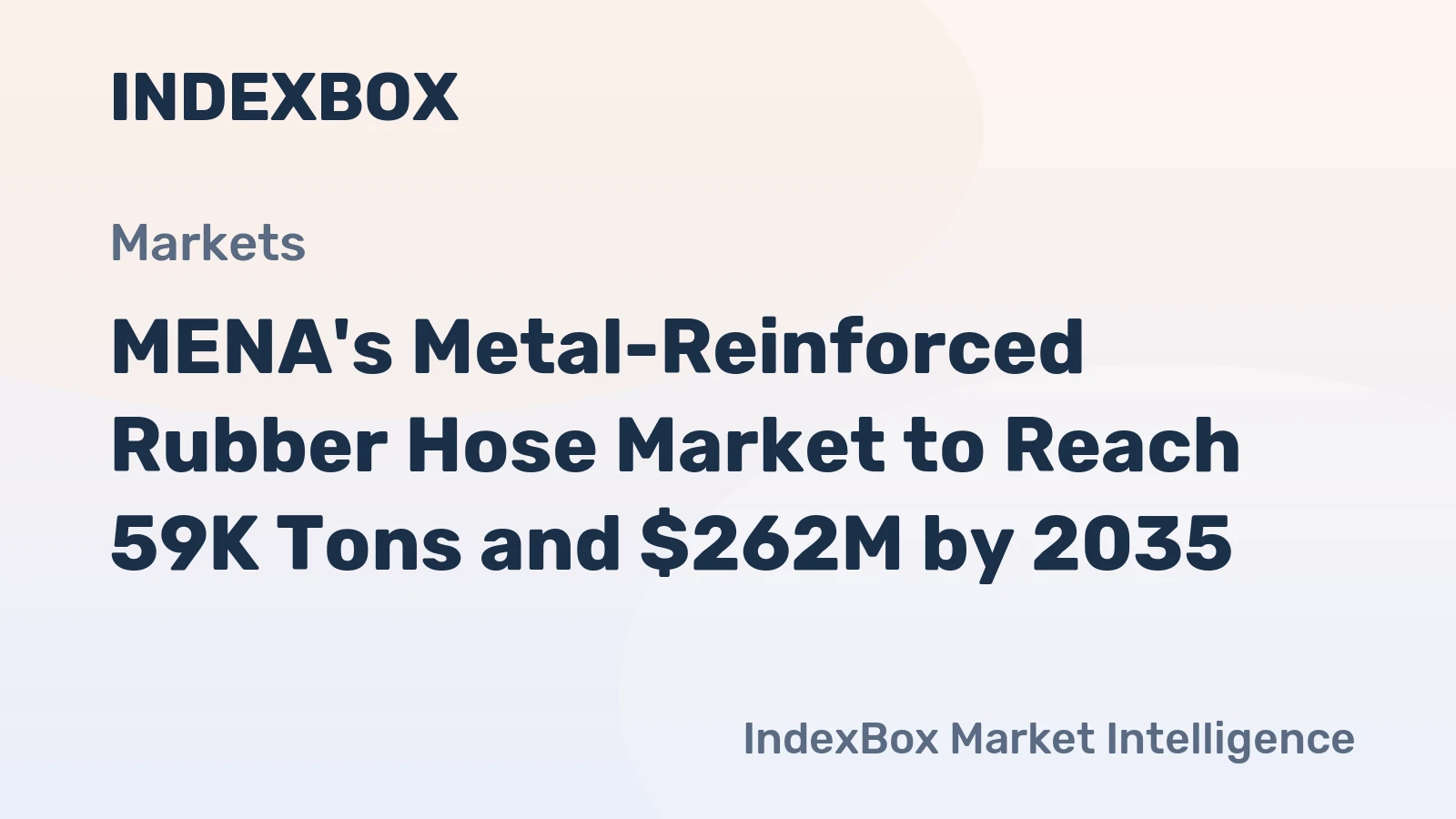 MENA's Metal-Reinforced Rubber Hose Market to Reach 59K Tons and $262M by 2035