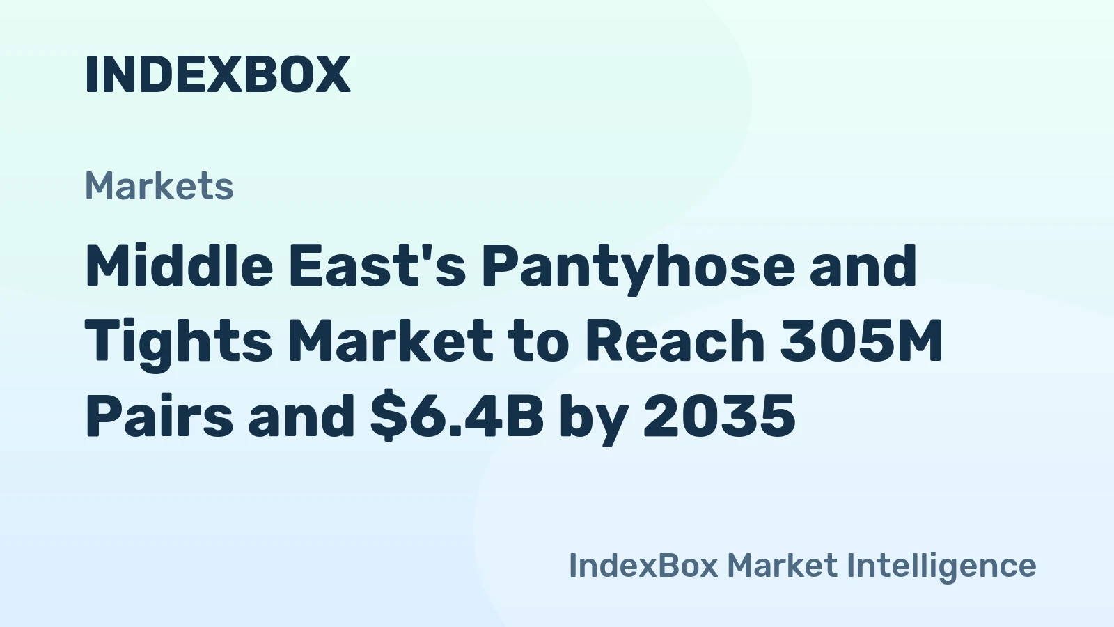 Middle East's Pantyhose and Tights Market to Reach 305M Pairs and $6.4B by 2035