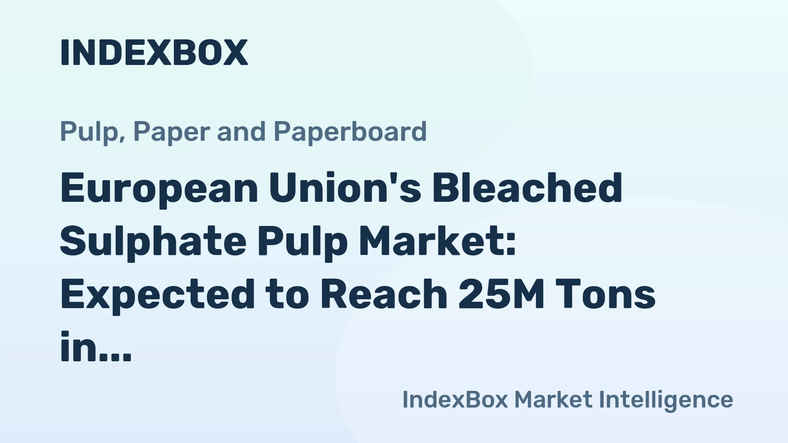European Union's Bleached Sulphate Pulp Market: Expected to Reach 25M Tons in Volume and $19B in Value by 2035
